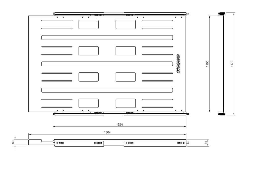 CONQUAD Tray – Assembled Drawing-Basic v1 | Sliding Systems